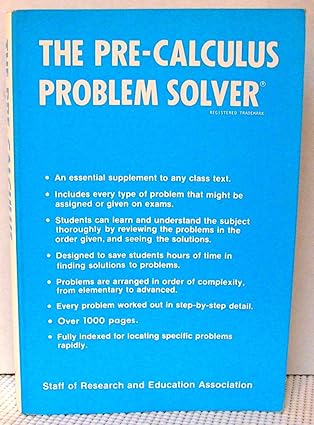 Amazon.com: Pre-Calculus Problem Solver (Problem Solvers Solution ...
