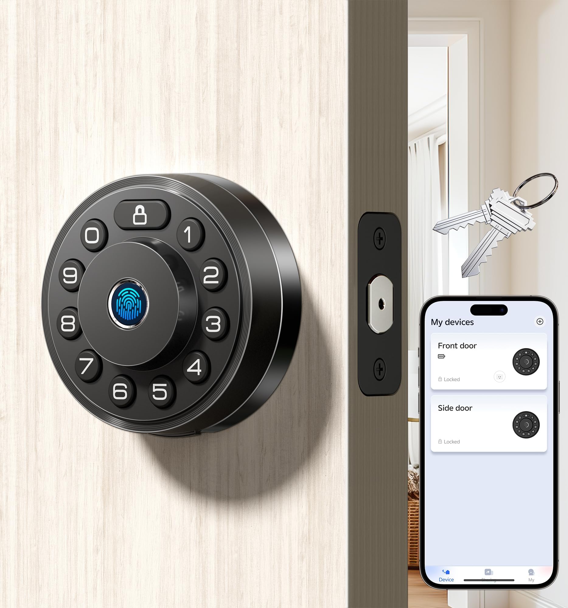 Anona Holo Wi-Fi Smart Lock, Keyless Entry Door Lock with App Remote ...