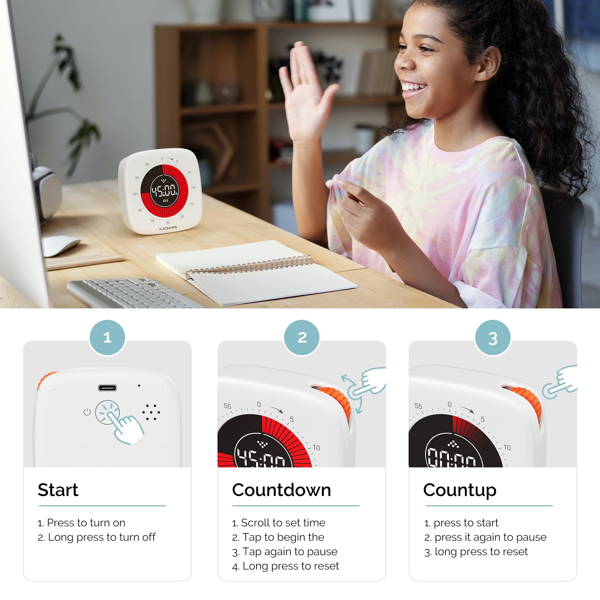 Snapklik.com : Visual Timer For Kids Adults, Productivity Timer ...