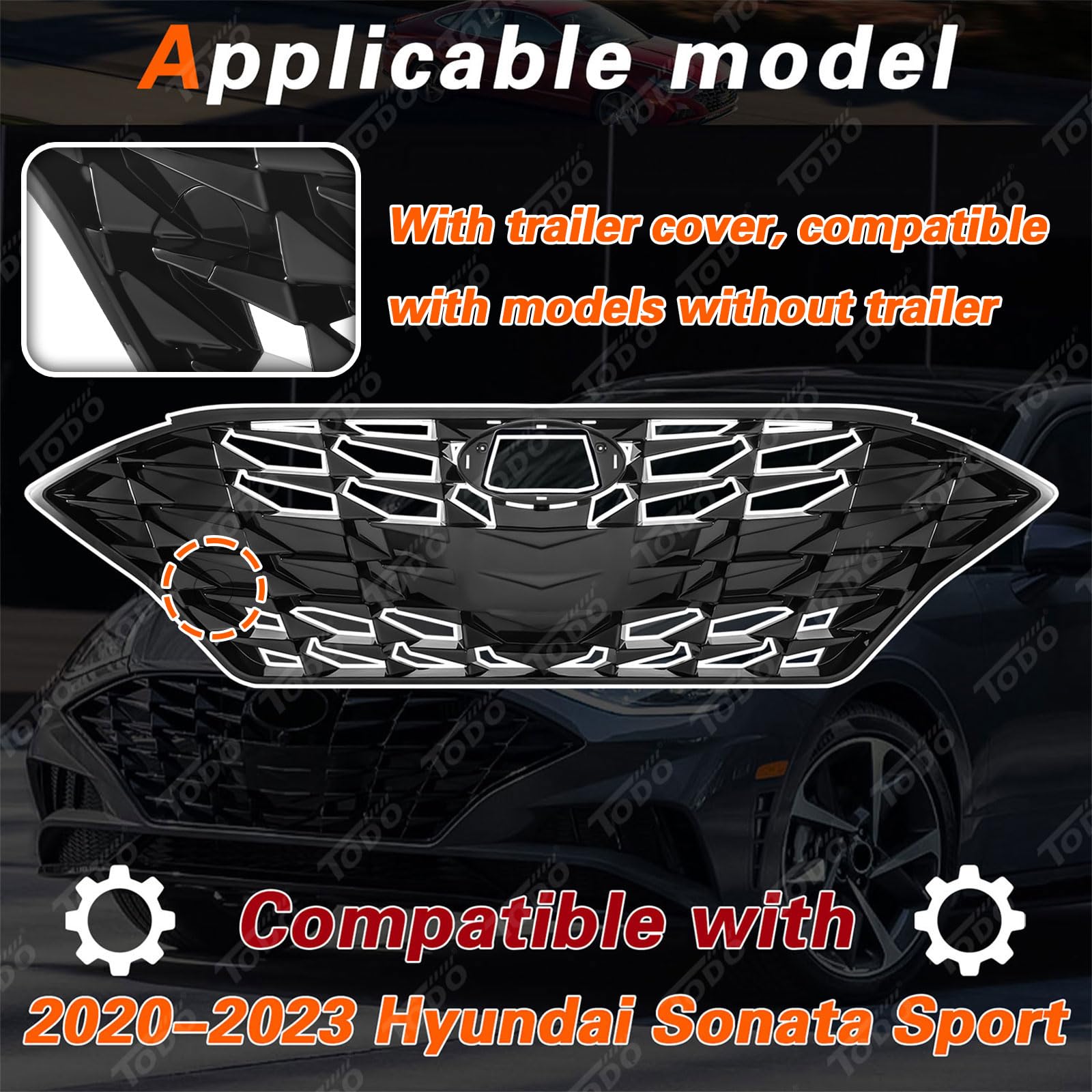 Snapklik.com : TODO Front Bumper Grille Upper Grill For Sonata Sport ...