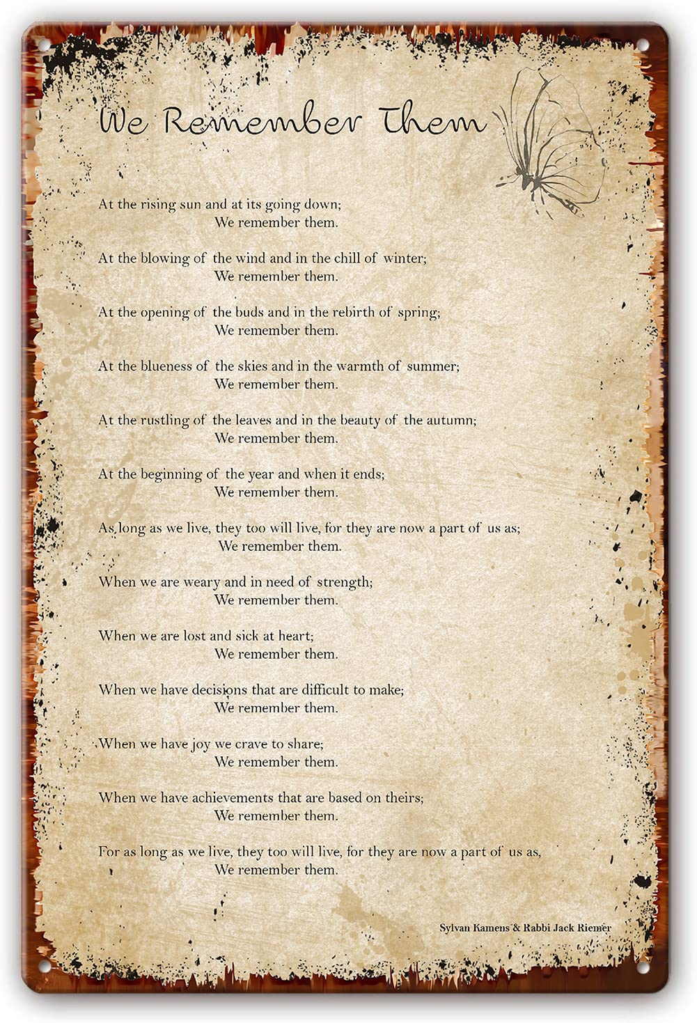 Amazon.com: We Remember Them Poem Metal Tin Sign Wall Art Memorial Day ...