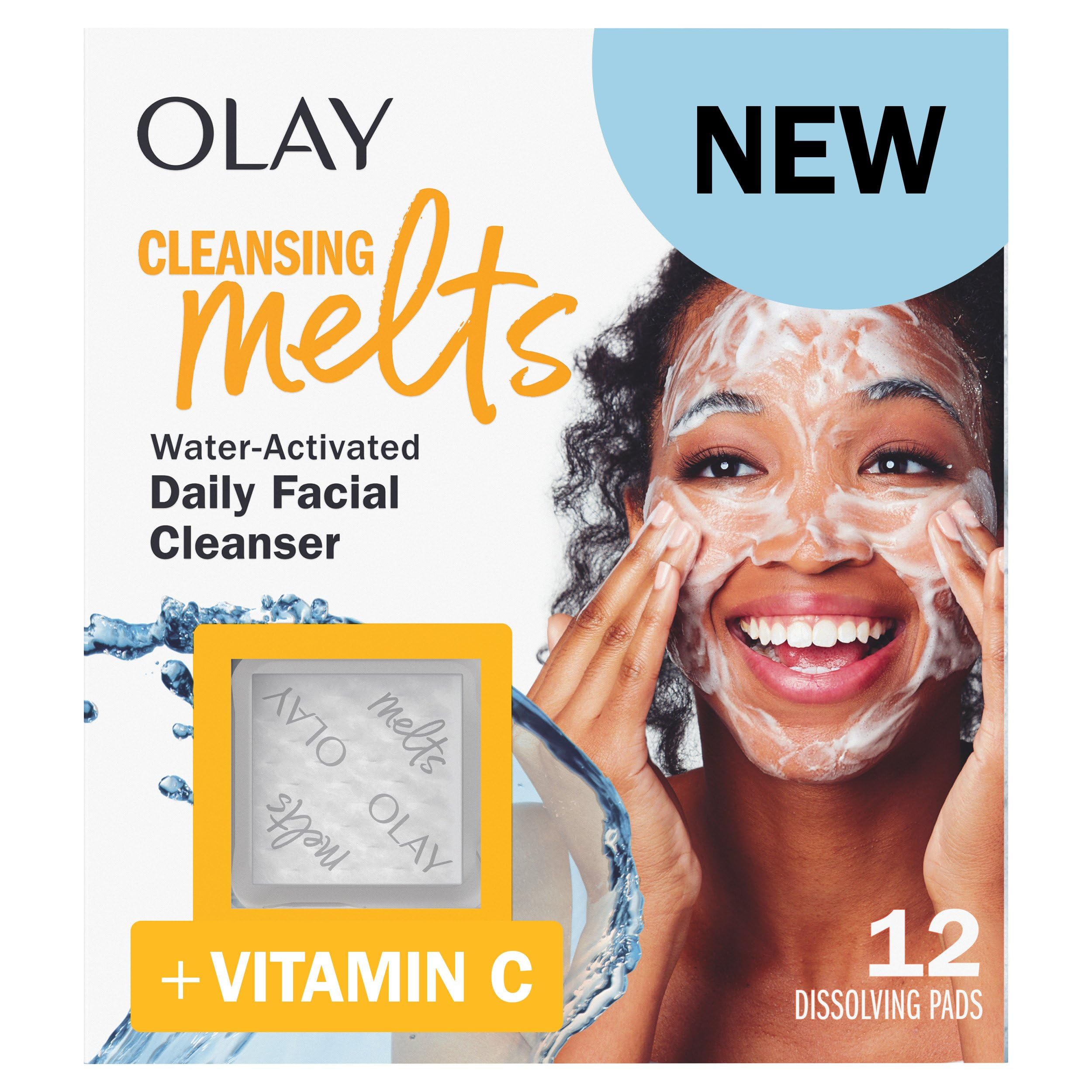 Amazon.com: Olay Cleansing Melts + Vitamin C Face Cleanser, 12ct, Water-Activated Face Wash ...