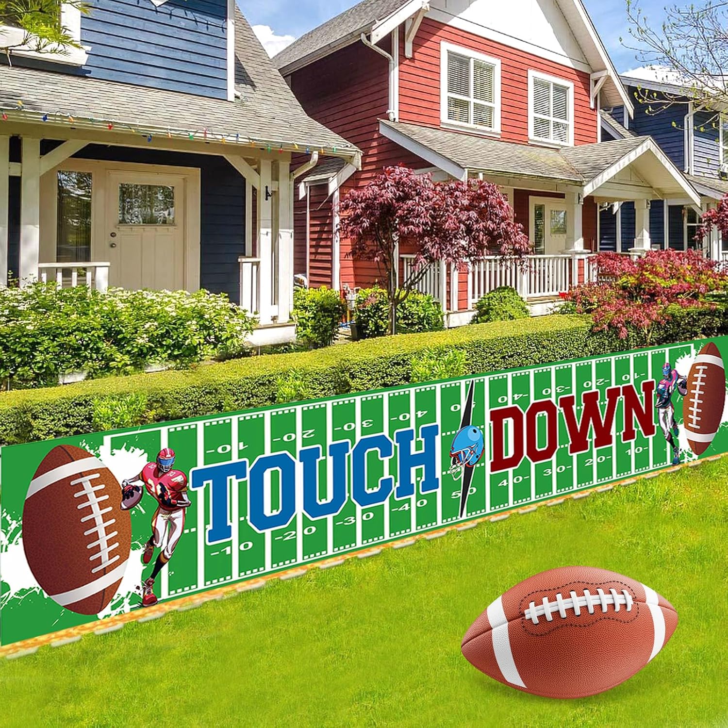 Large Football Themed Birthday Party Banner, Super Bowl Sunday Game Day ...