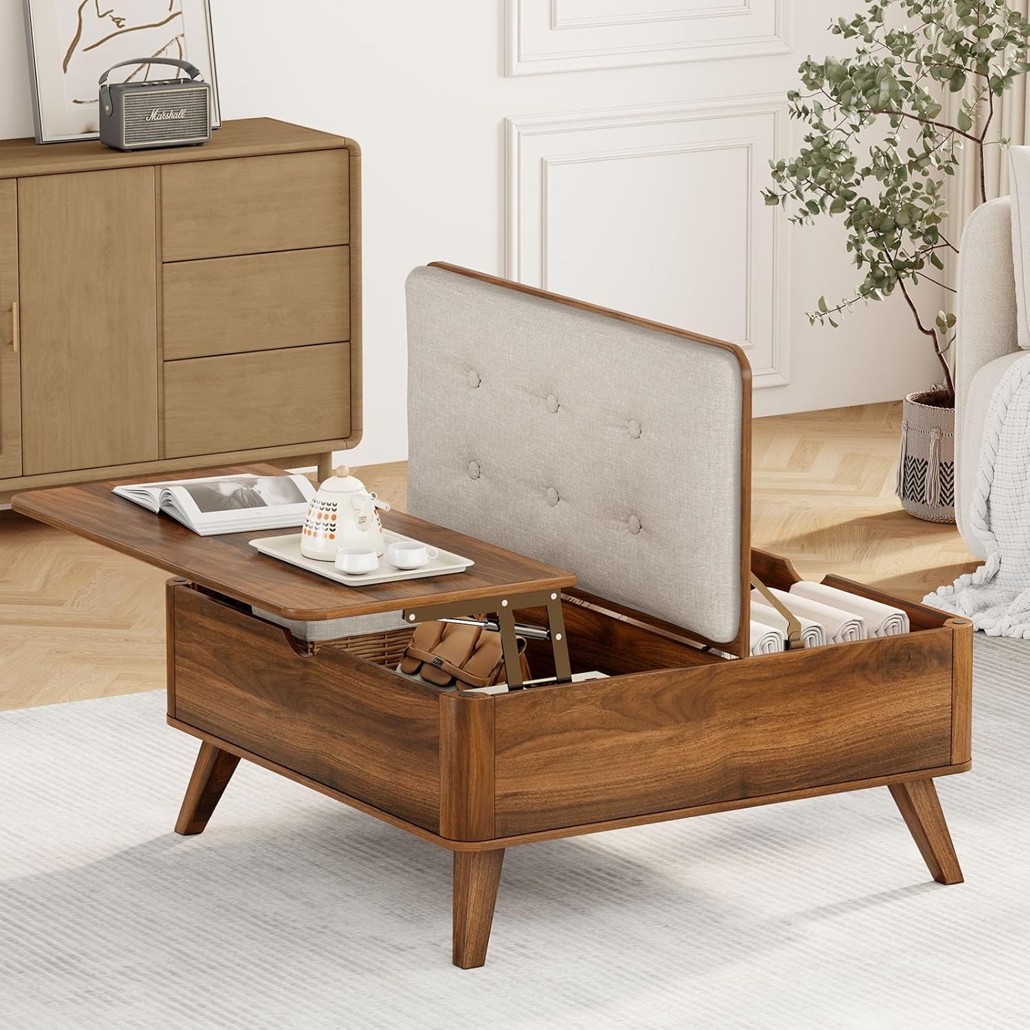 Amazon.com: VOPEAK Storage Ottoman Coffee Table with Lift Top, Modern ...
