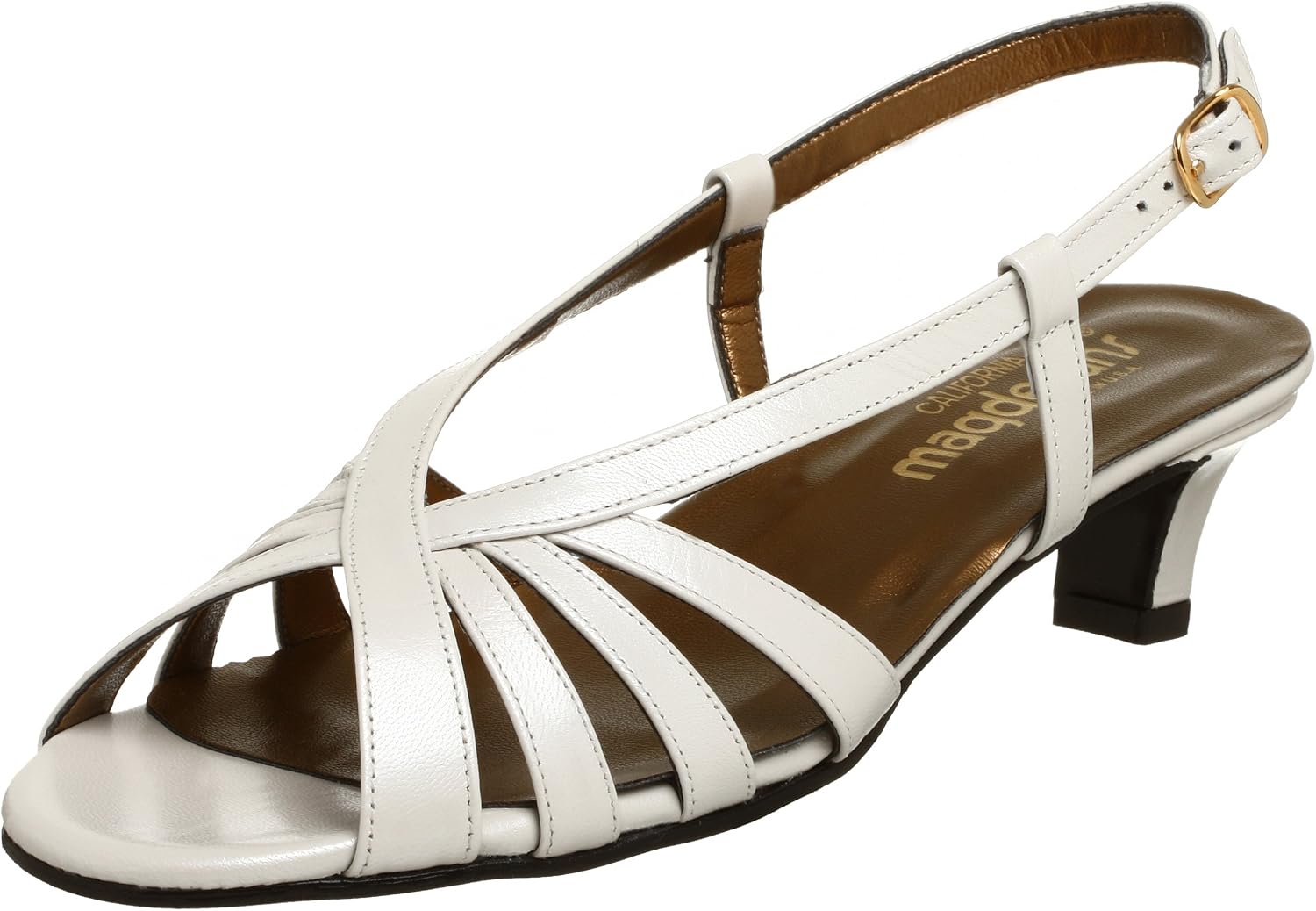 Amazon.com | California Magdesians Women's Elaine Sandal,White,6.5 WW ...