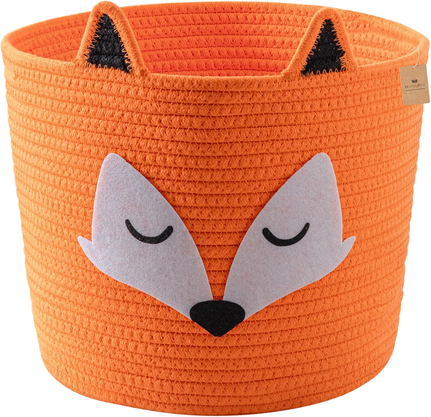 Amazon.com : HomeyPine Fox Basket, Woven Cotton Rope Storage Basket for ...