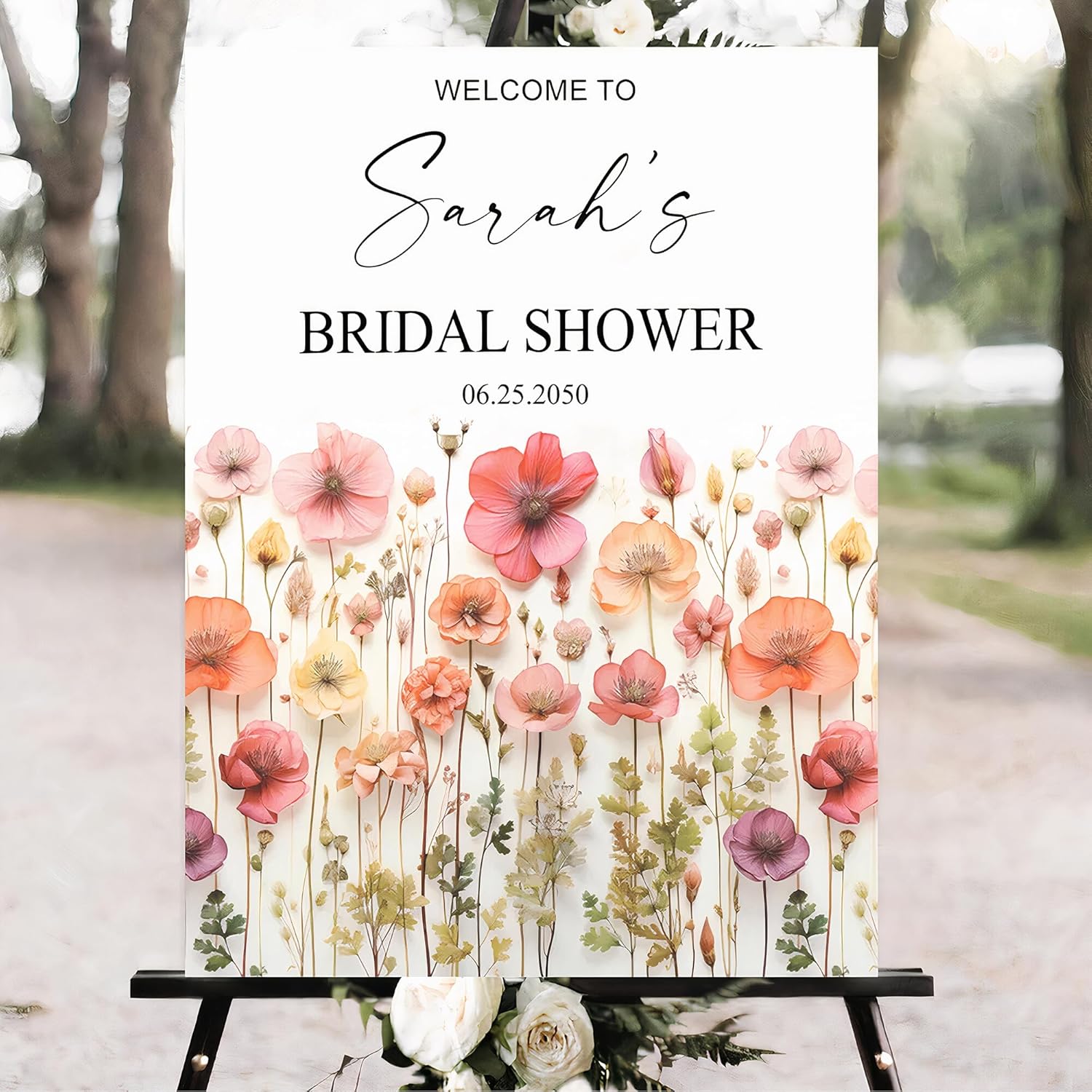 Amazon.com: Personalized Wildflower Bridal Shower Sign, Bridal Shower ...