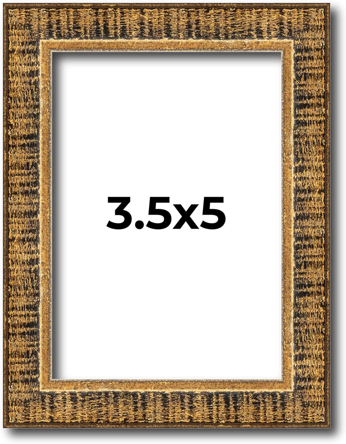 Amazon.com - 3.5x5 Frame Gold Kingsley Distressed Solid Wood Picture ...