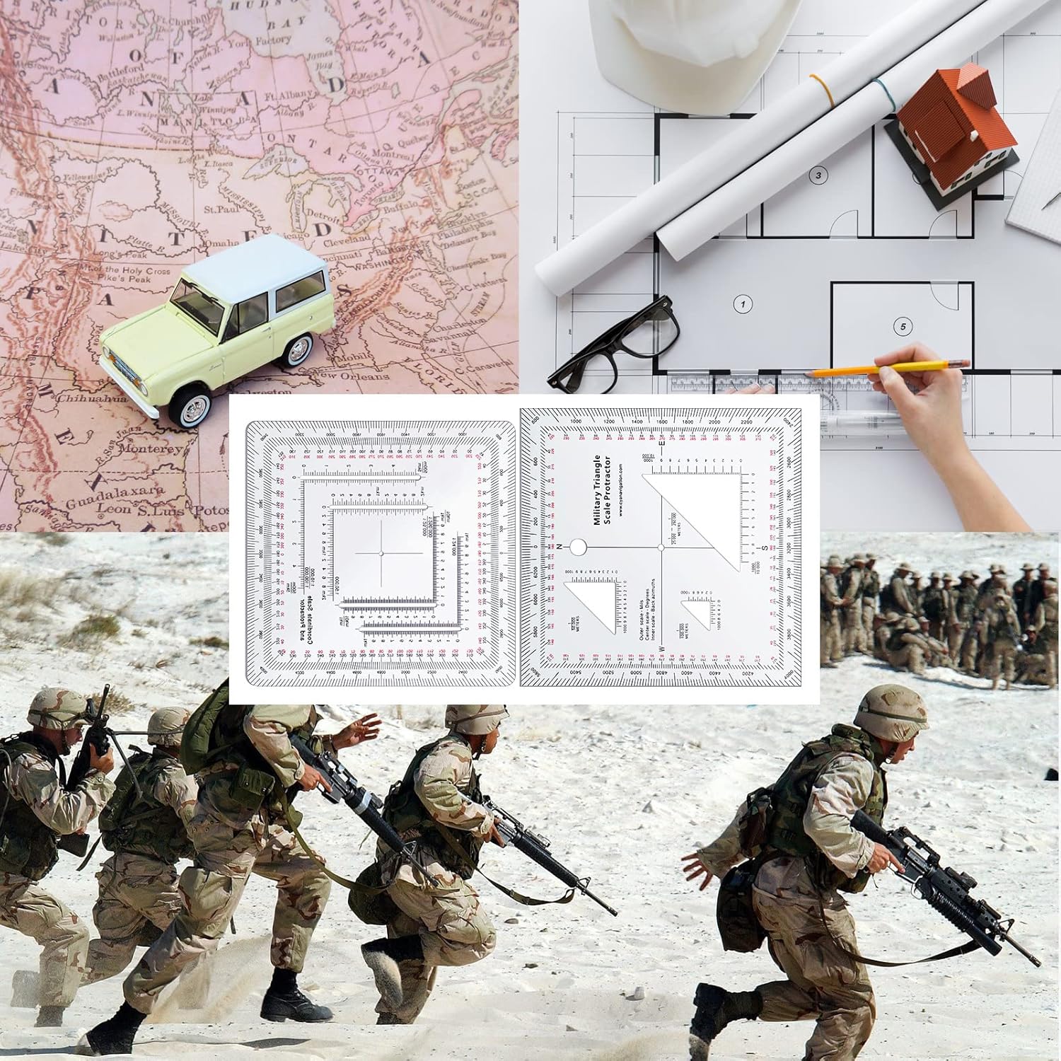 Military Map Tools Set, UTM MGRS Protractor & Coordinate Scale for Land ...