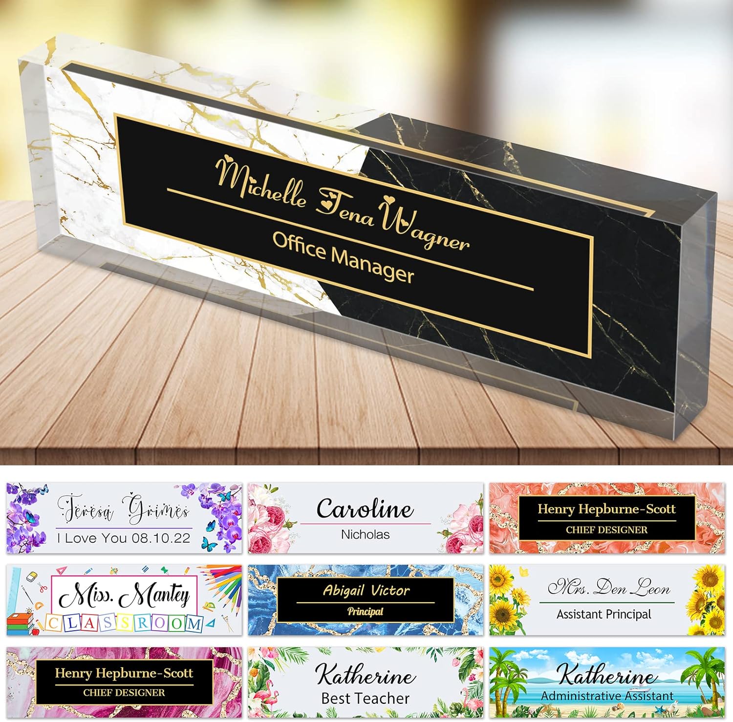 Amazon.com: Desk Name Plate Personalized Custom Name Plaque sign for ...