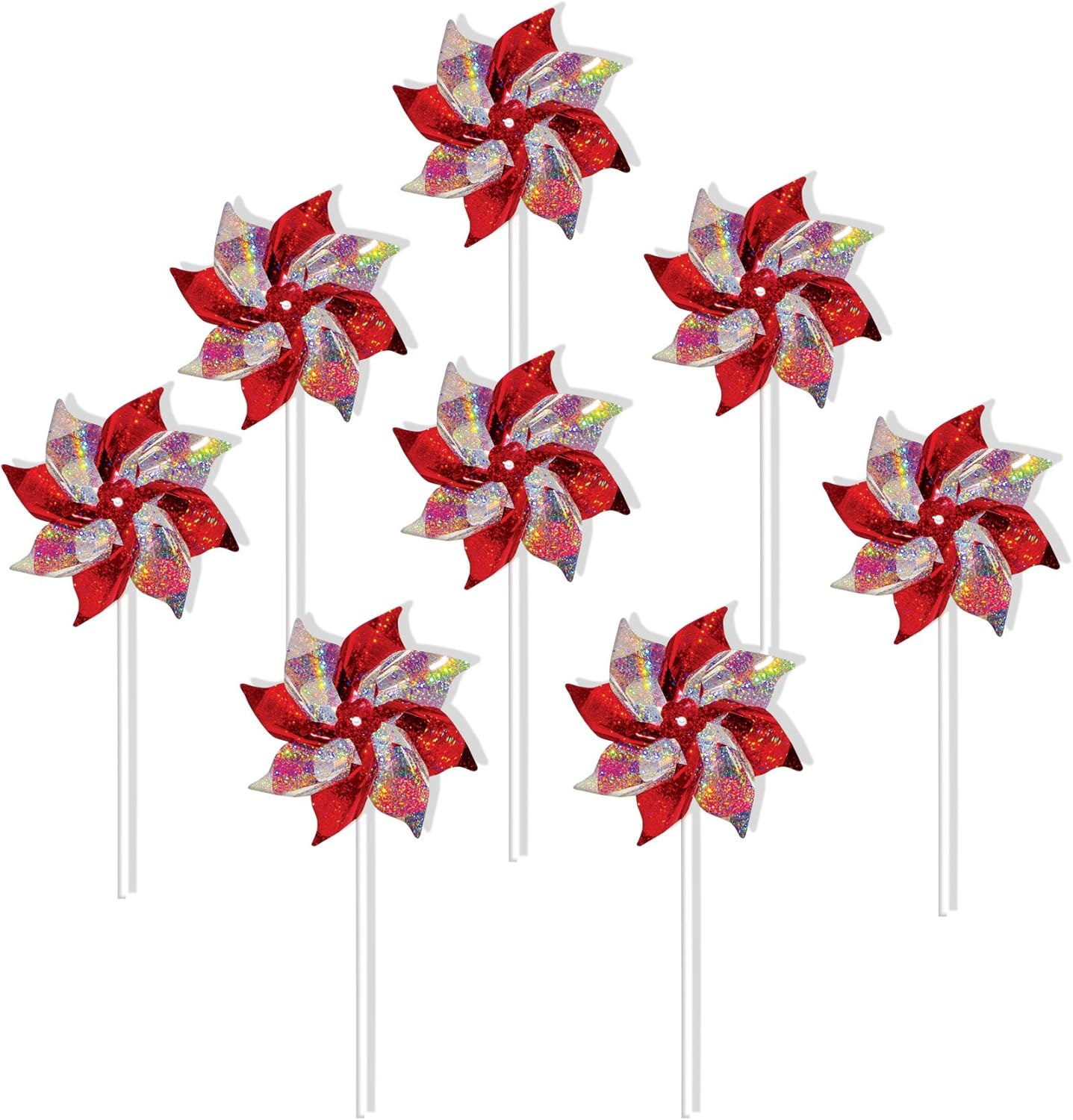 Amazon.com: In the Breeze 2761 Red & Silver Mylar Pinwheel Spinner, 8 ...