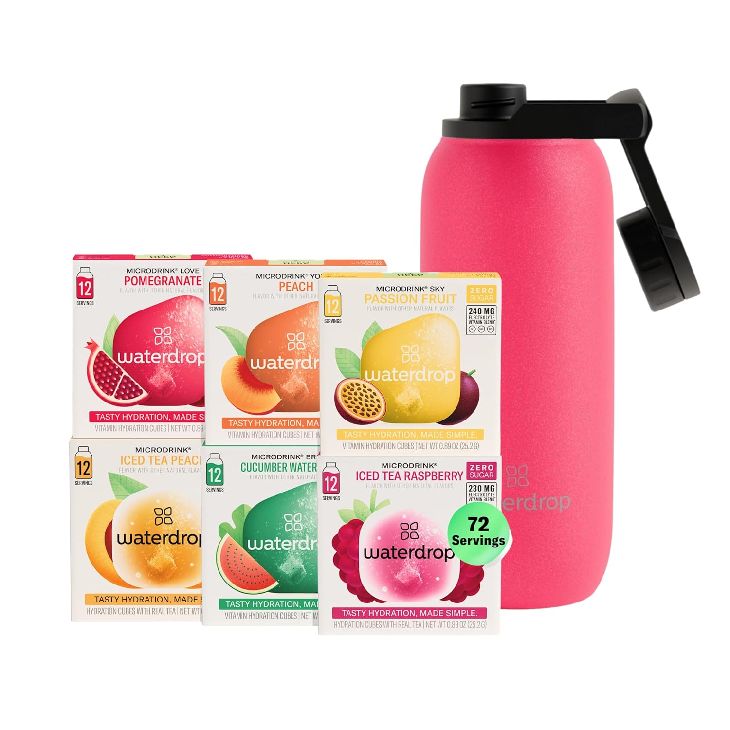 Amazon.com: Waterdrop Hydration Bundle: 72-Count Sugar Free Electrolyte ...