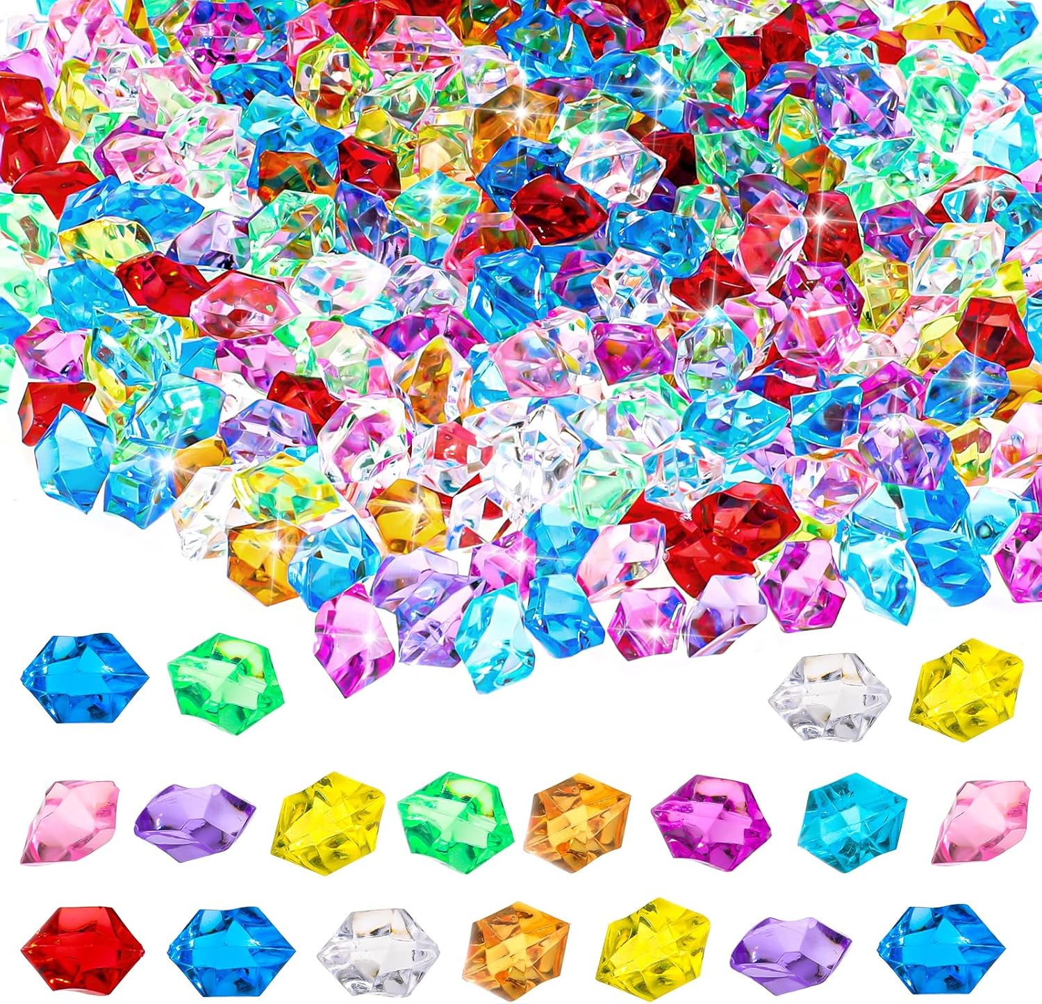 Amazon.com: Styquenzer 500PCS Plastic Gems Bulk, Fake Crushed Ice Rocks ...