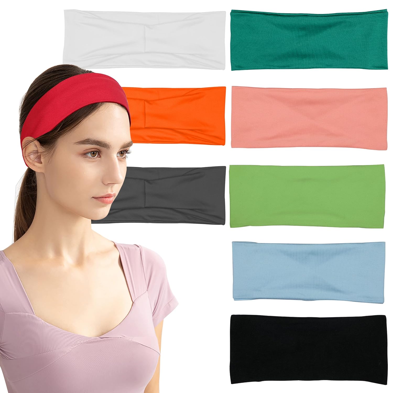 Amazon.com : LOTUS78 Headbands for Women. 08 Pack Head Bands, Soft ...