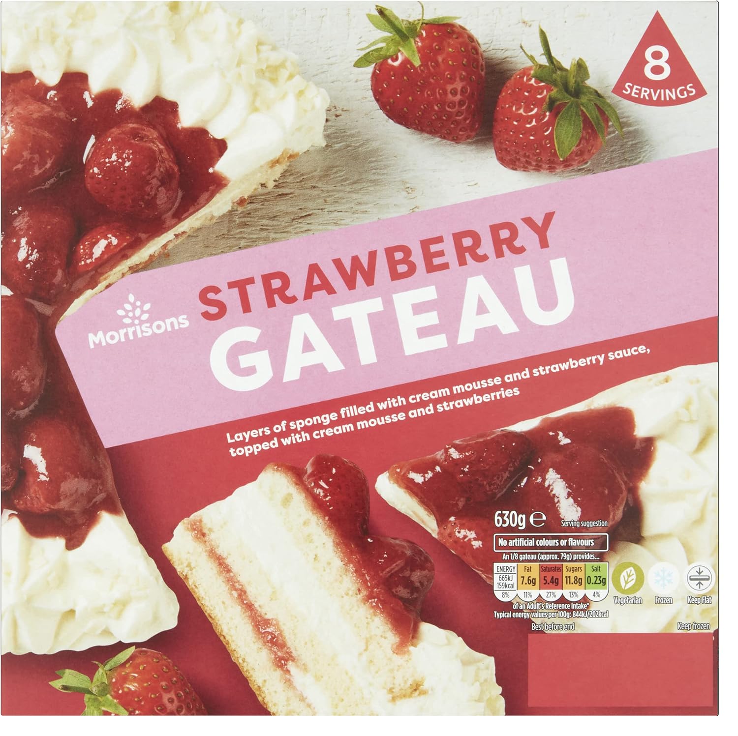 Morrisons Strawberry Gateau, 630g (Frozen) : Amazon.co.uk: Grocery