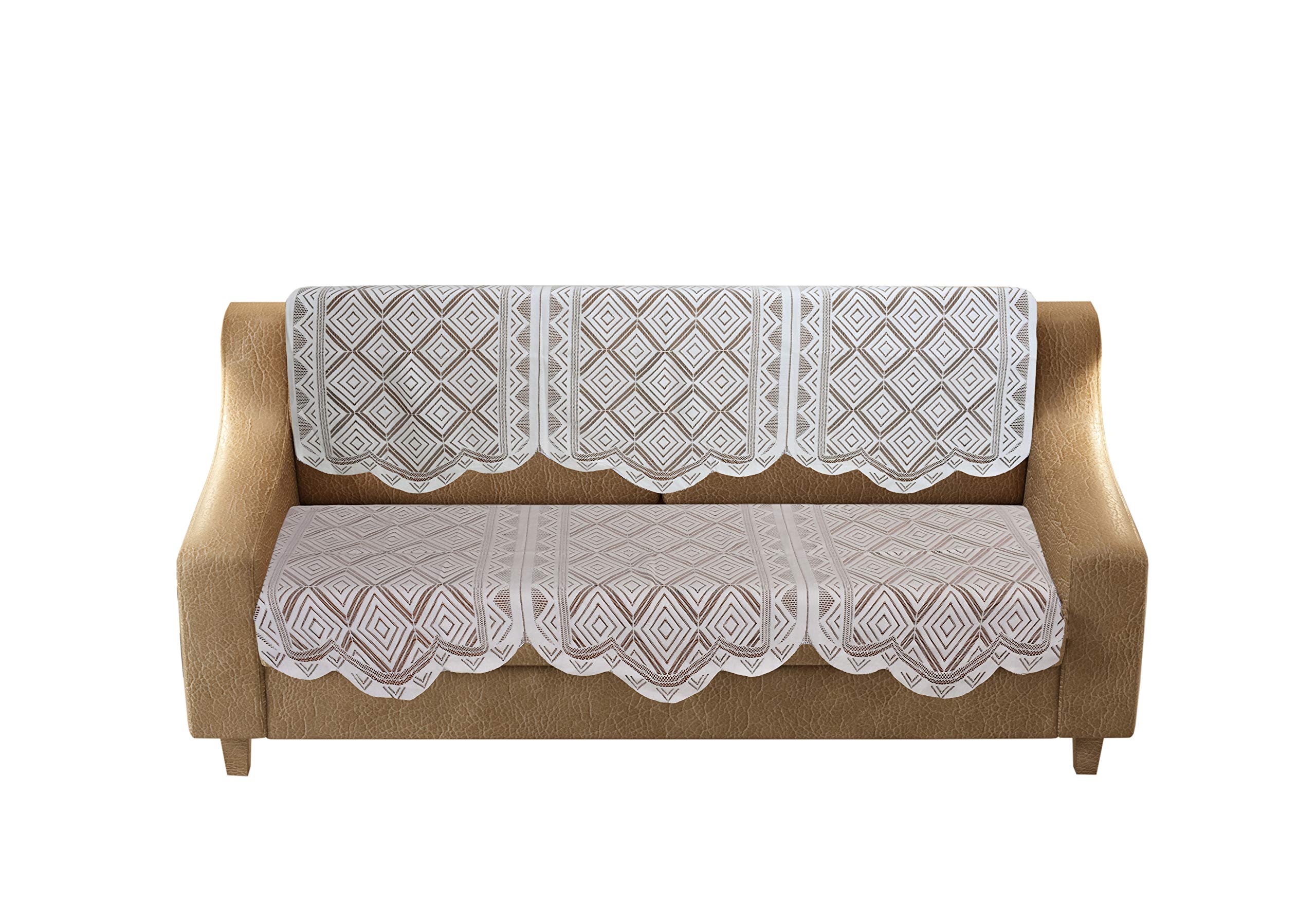 Yellow Weaves Polyester Geometric Multi Sofa Slip Cover for Living Room ...