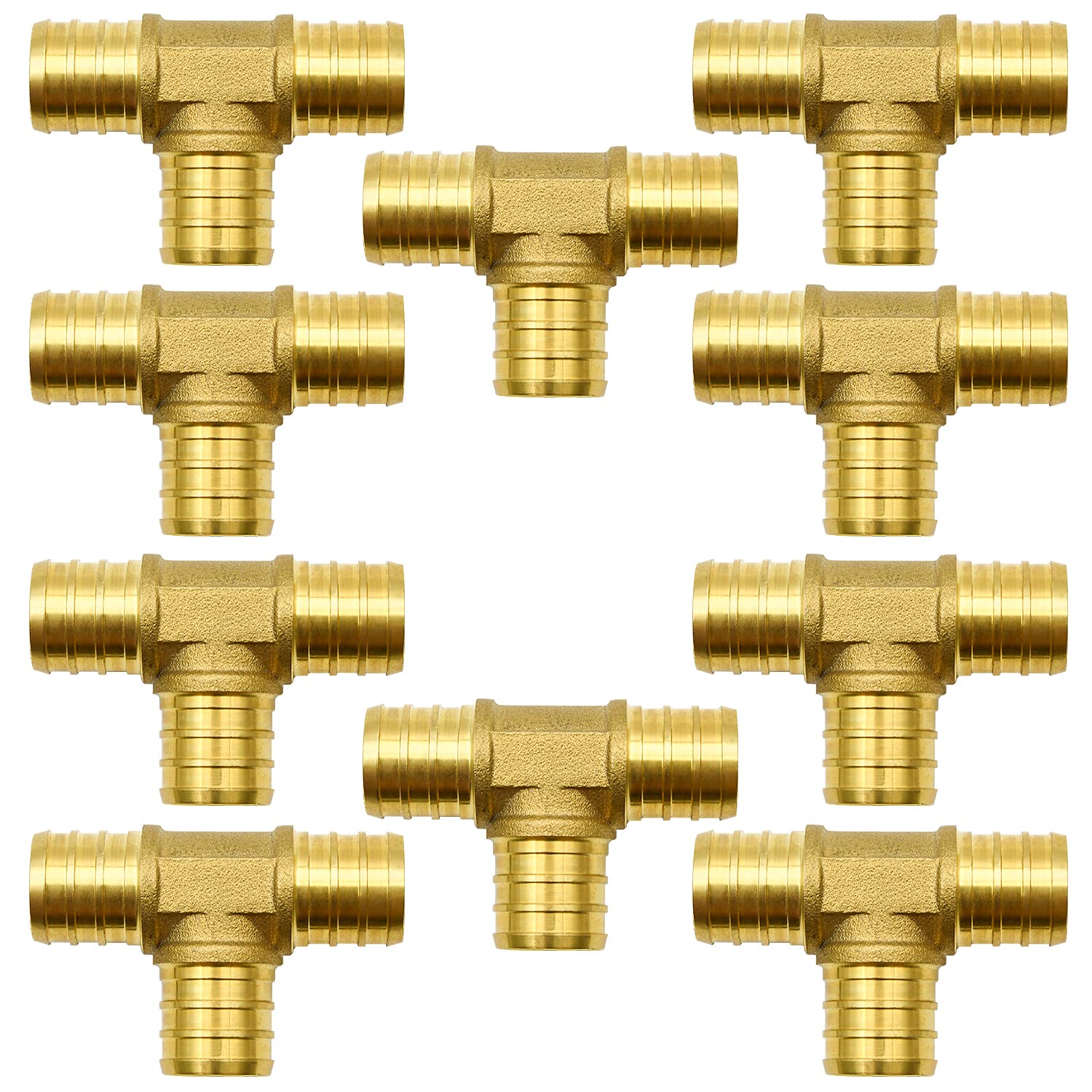 Amazon.com: 10 Pack 3/4" PEX Fittings, PEX Tee Fittings, Brass PEX ...