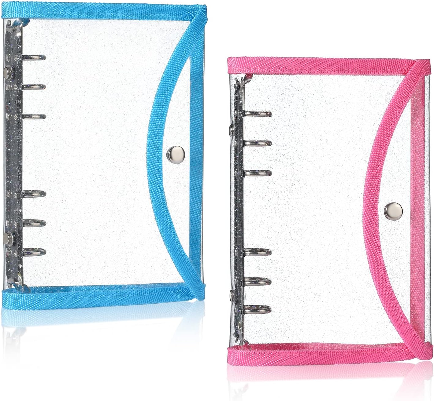 Amazon.com : Standard 6-Ring Glitter Zipper Soft PVC Notebook Cover ...