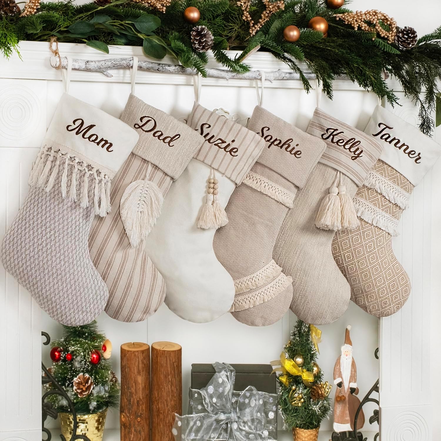 Amazon.com: GEX Personalized Christmas Stockings Custom Name 2 Pack for ...