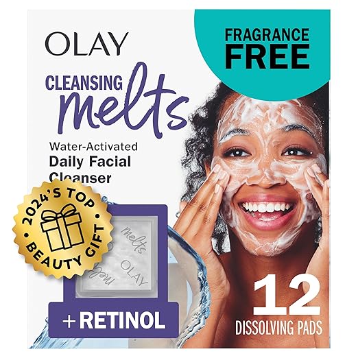 Amazon.com: Olay Cleansing Melts + Retinol Face Cleanser, 12ct, Water ...