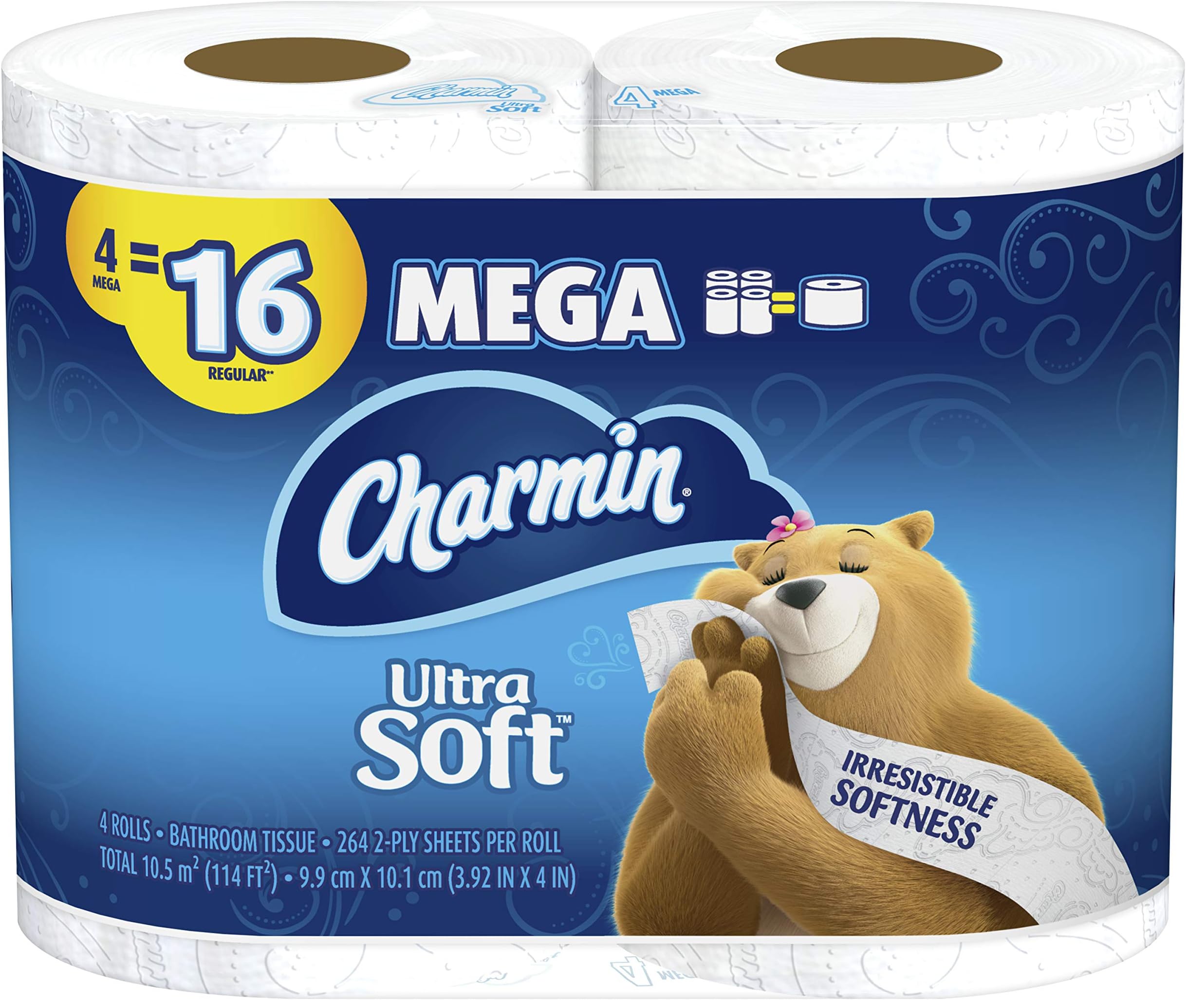 Amazon.com: Charmin Ultra Soft Toilet Paper, 4 Mega Rolls