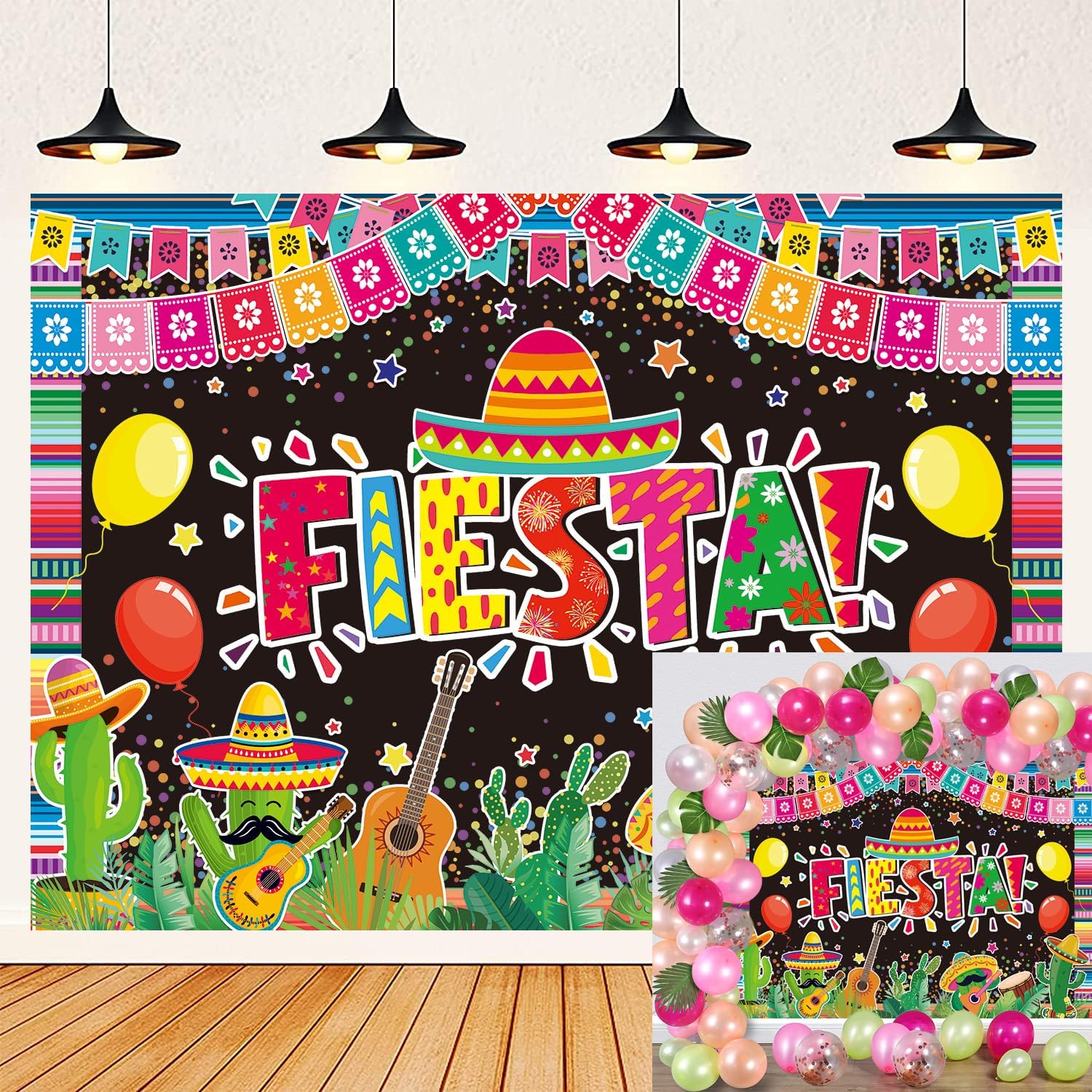 Amazon.com : WANGRJ Mexican Fiesta Backdrop Mexican Festival Birthday ...