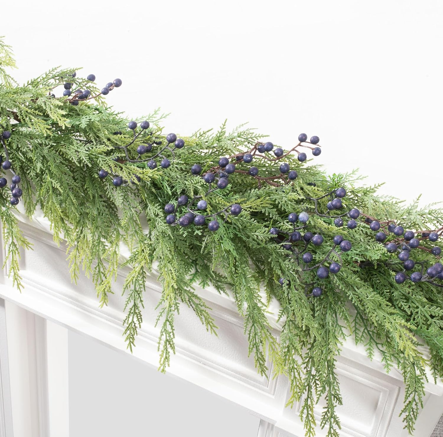 Amazon.com: Jin&Bao 6FT Real Touch Christmas Garland with Lights, Cedar ...