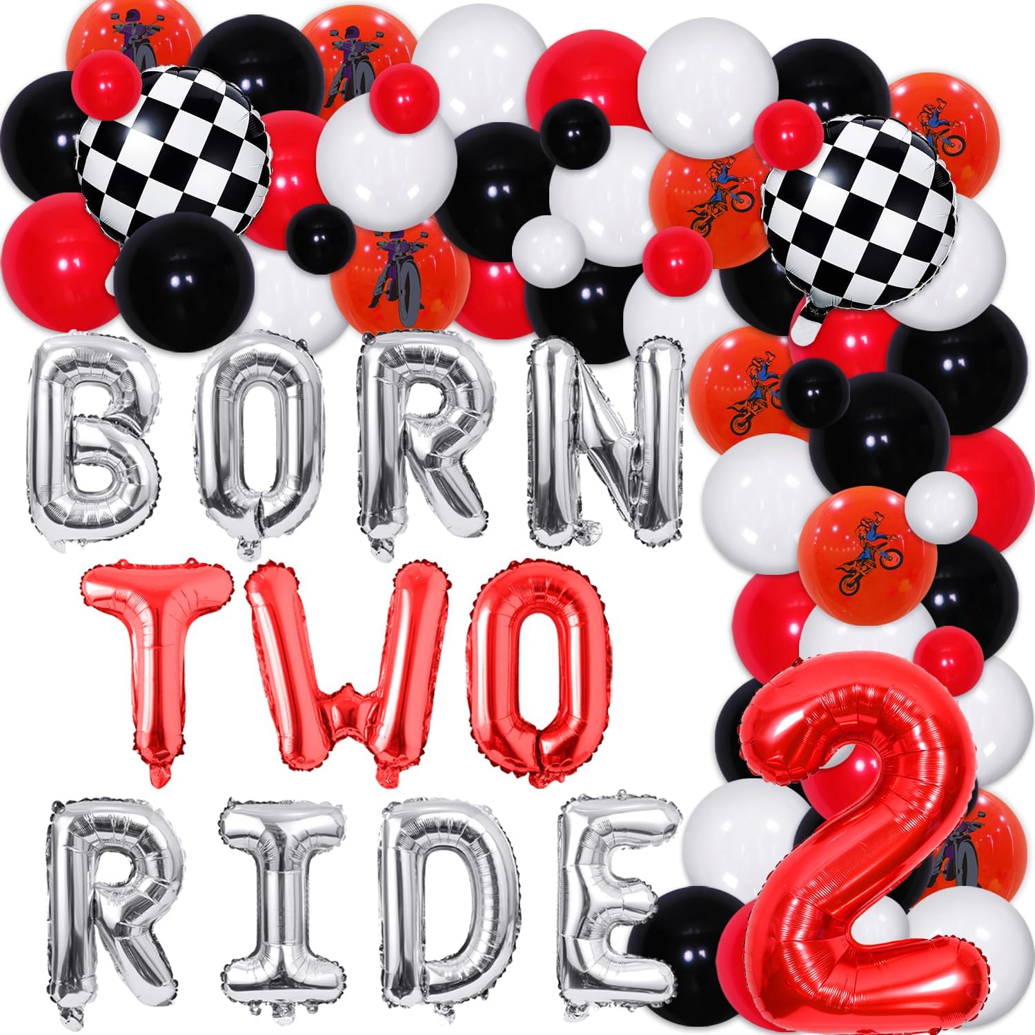 Amazon.com: 85Pcs Motorcycle 2nd Birthday Party Decorations for Boy ...