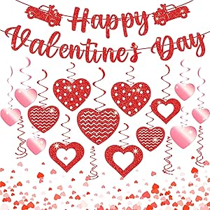 Amazon.com: 45 Pcs Valentines Day Decorations Kit - Happy Valentines ...
