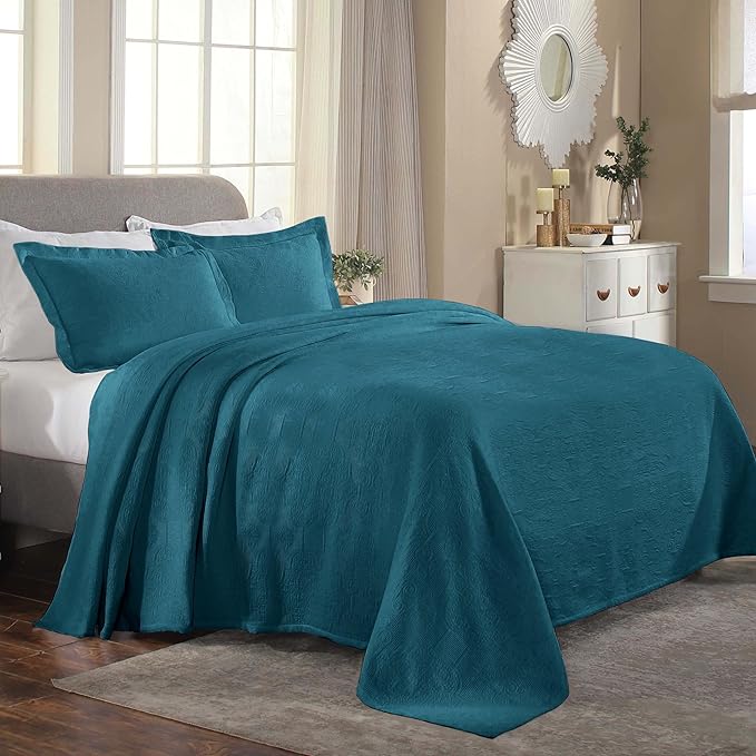 Amazon.com: Superior Cotton 3-Piece Bedspread Set, Oversized Bedspread ...