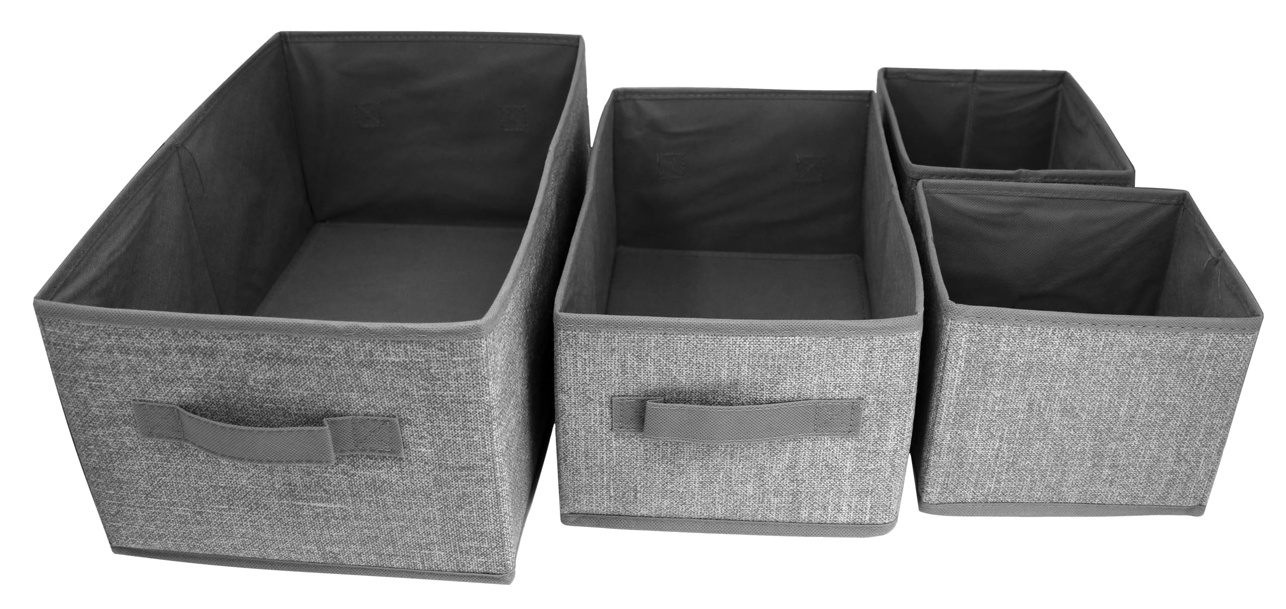 Clay Roberts Storage Baskets, Set of 4, Grey, Foldable Fabric Storage ...