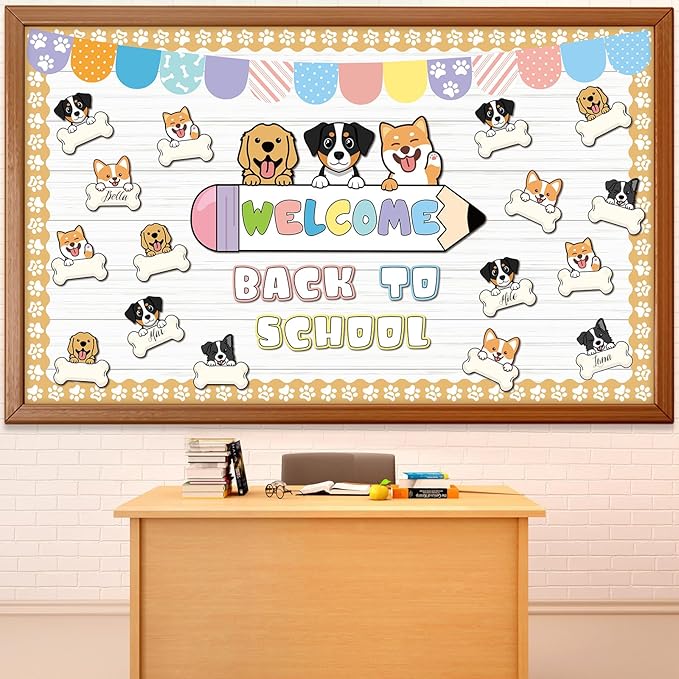 Amazon.com: 70pcs Dog Bulletin Board Classroom Decorations Set Back to ...