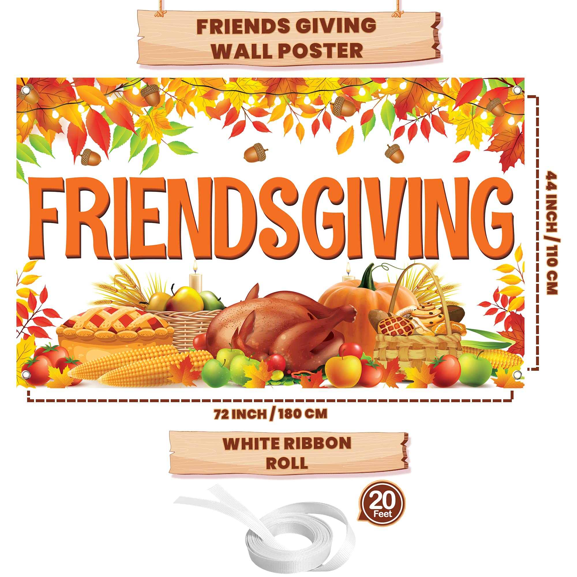 Snapklik.com : Friendsgiving Backdrop - XtraLarge, 72x44 Inch ...