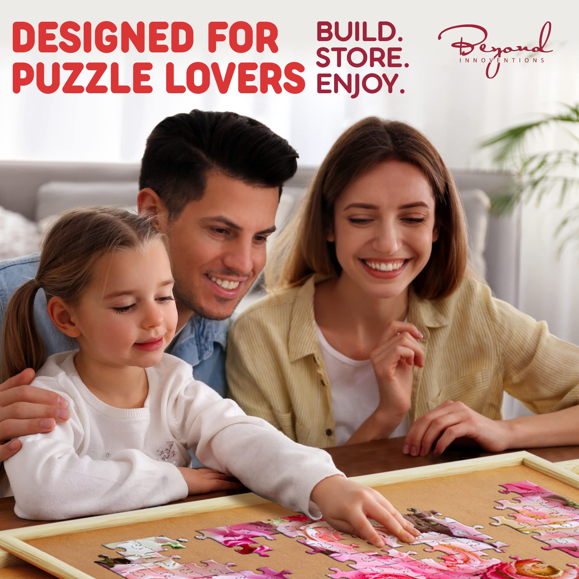 1000 Piece Wooden Jigsaw Puzzle Board 4 Drawers Rotating Puzzle
