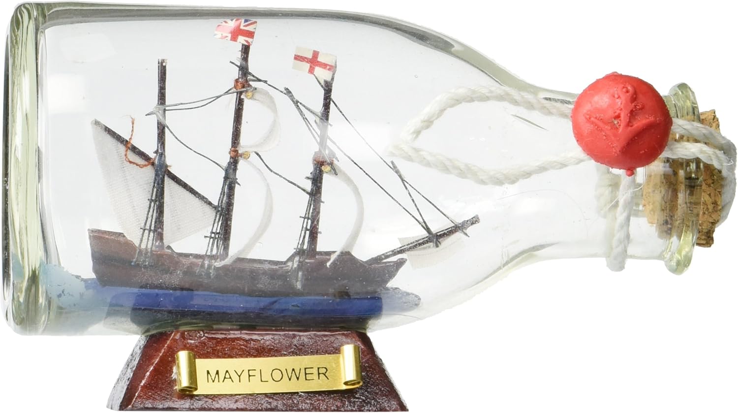Amazon.com: Hampton Nautical Mayflower Ship in a Glass Bottle, 5" Brown ...