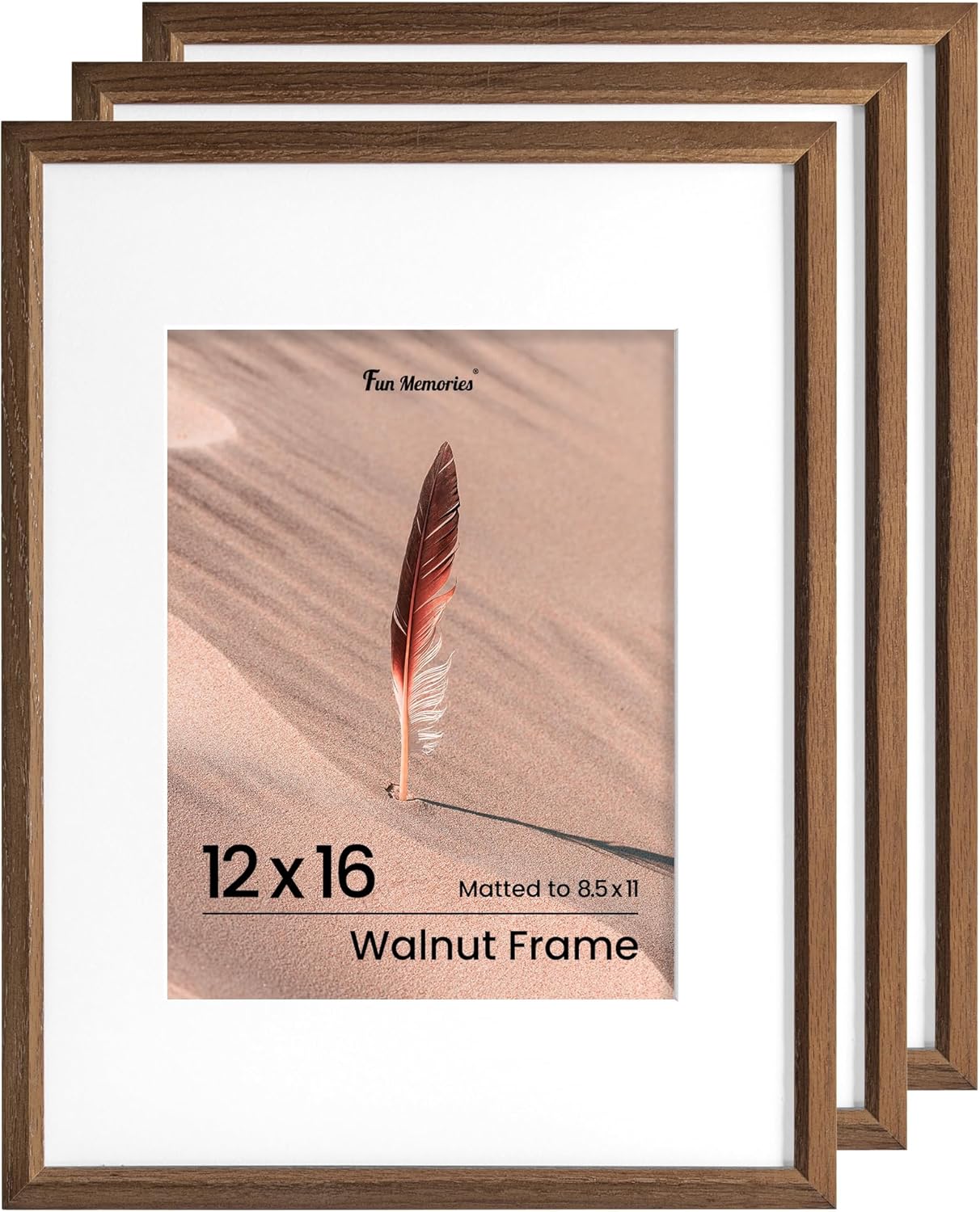 Amazon.com - Fun Memories 12x16 Picture Frame, Solid Oak Wood Modern ...