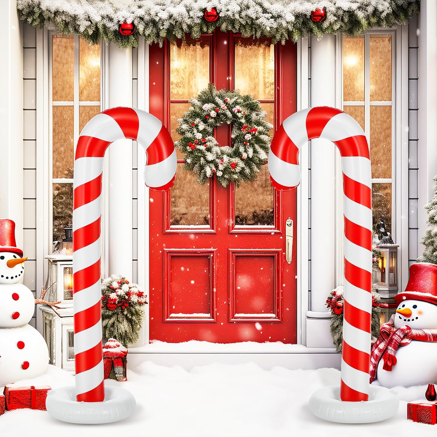 Amazon.com: Simgoing 4 Pack 5ft Christmas Inflatable Candy Canes ...
