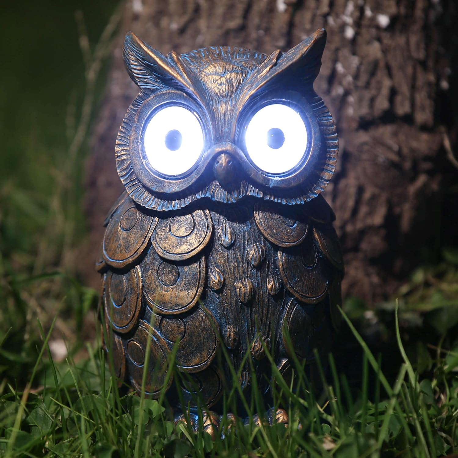 Amazon.com: Owl Outdoor Statue with Solar Light Garden Decoration Gift ...