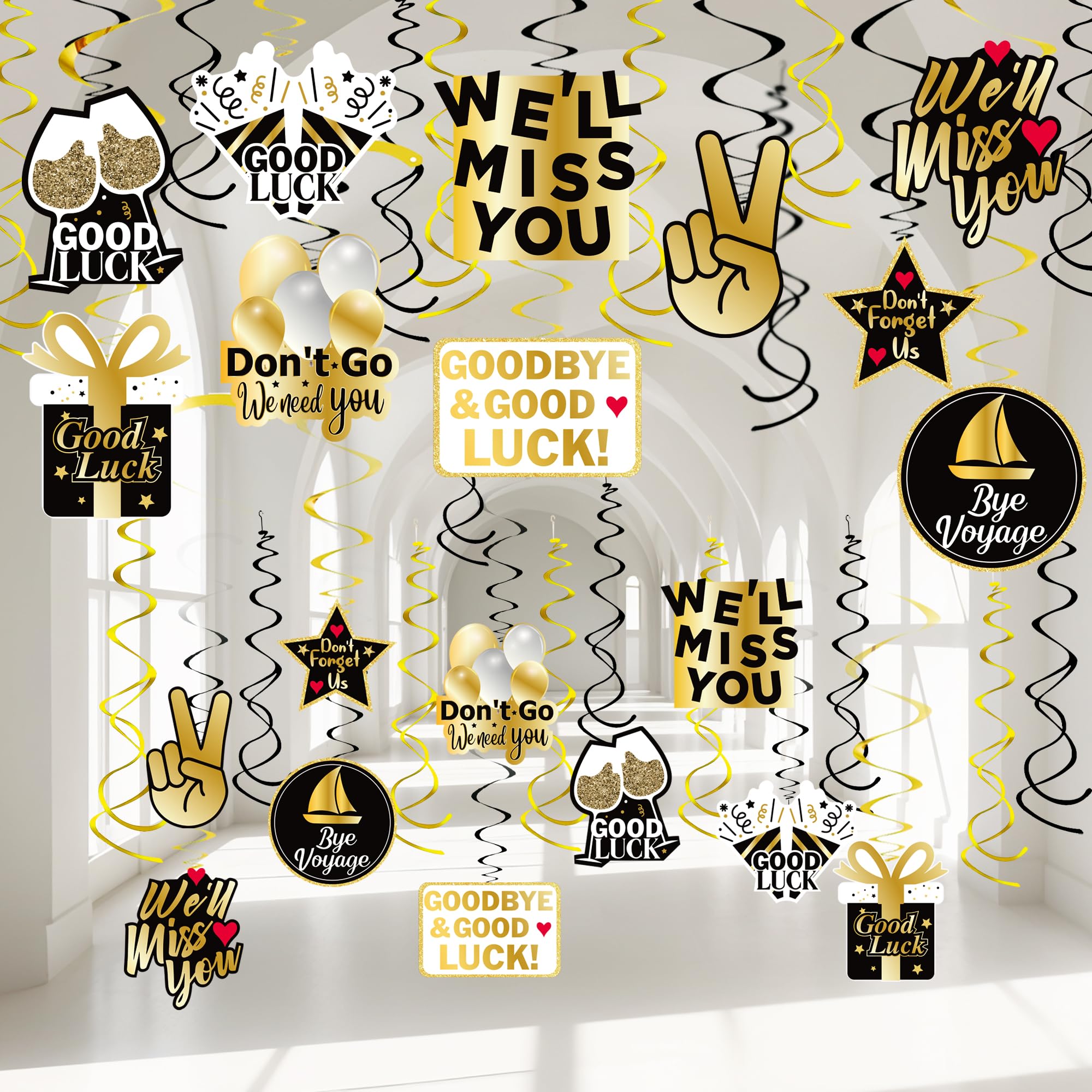 Amazon.com: Yoqipati 50Pcs Farewell Ceiling Decorations Hanging Swirls ...