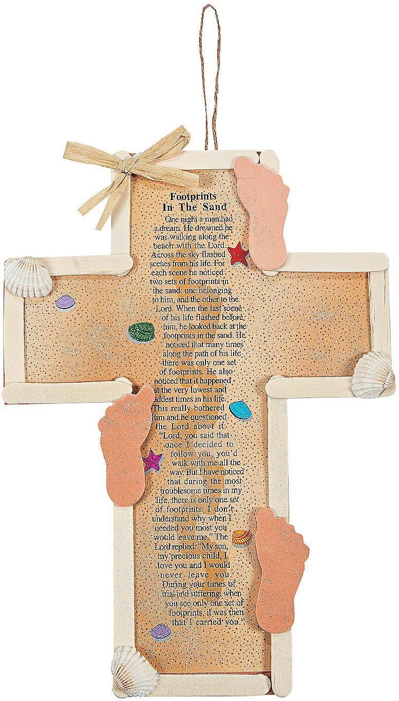 Amazon.com: Footprints Cross Craft Kit - Makes 12 - Church and Sunday ...