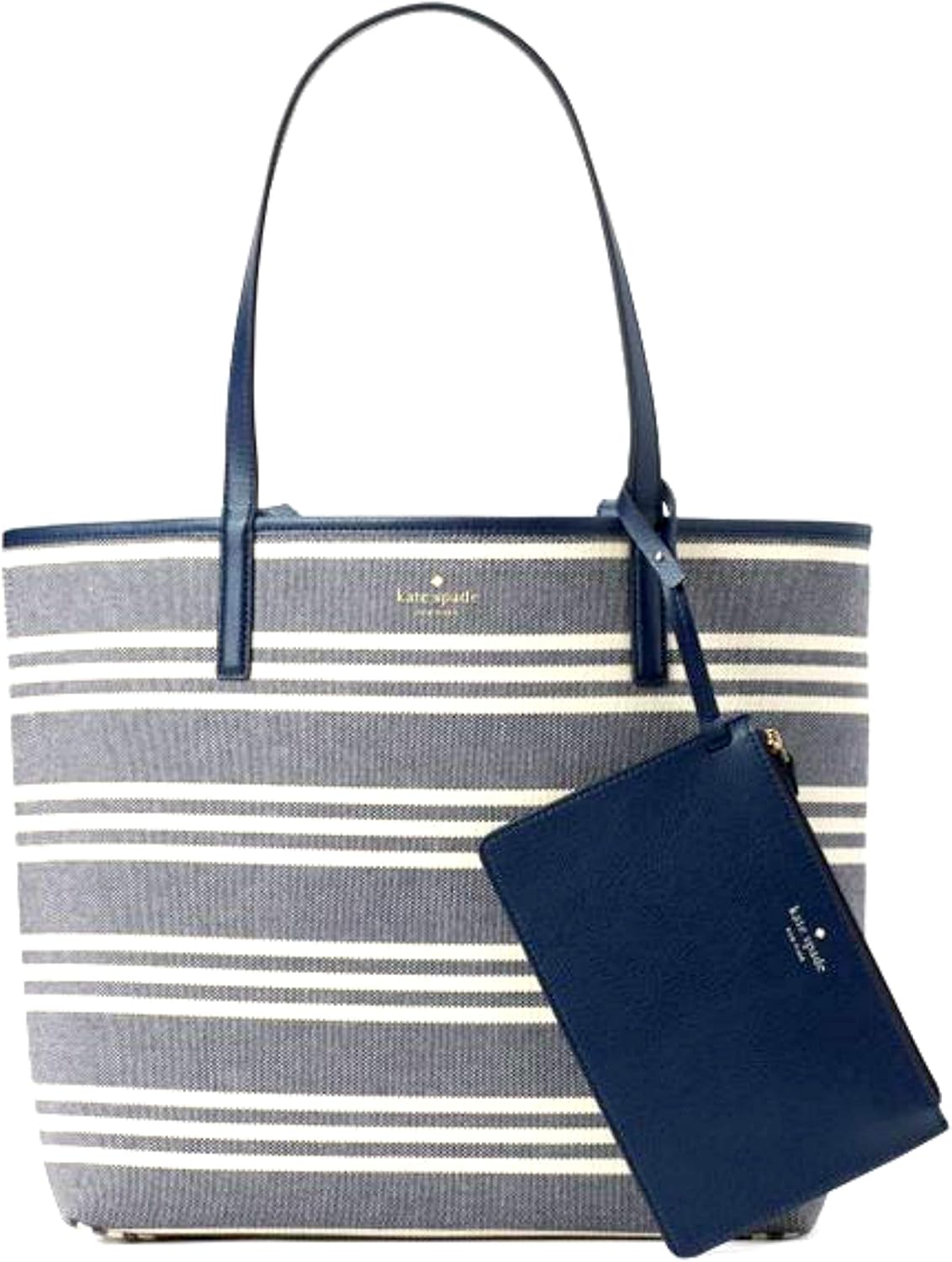 Kate Spade Arch Place Mya Fabric Stripe Reversible Leather Handbag ...