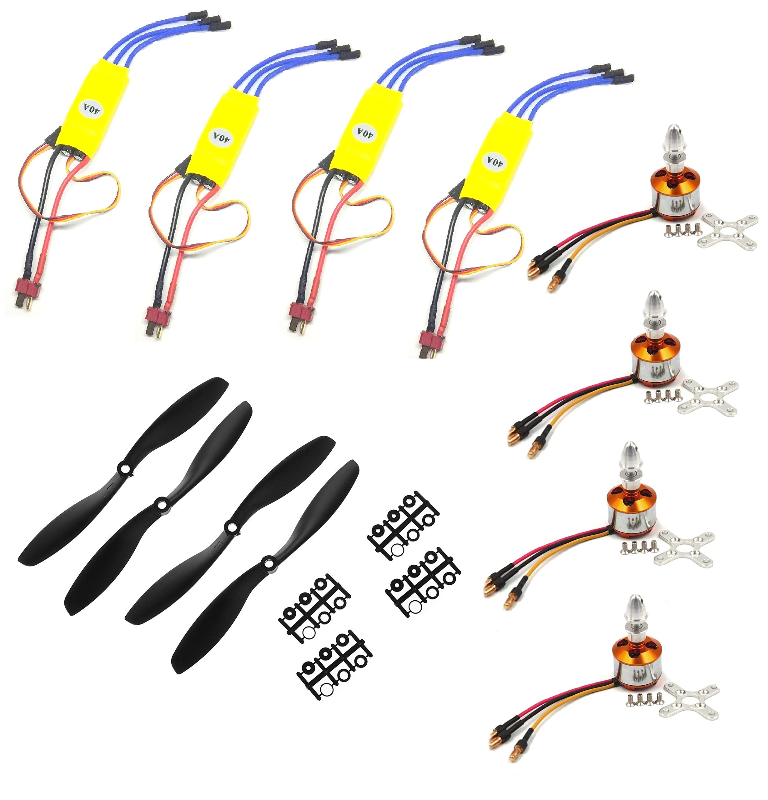 Buy INVENTO 4Pcs 1600KV BLDC Brushless Motor + 40A ESC + 8045 8x4.5 8 ...