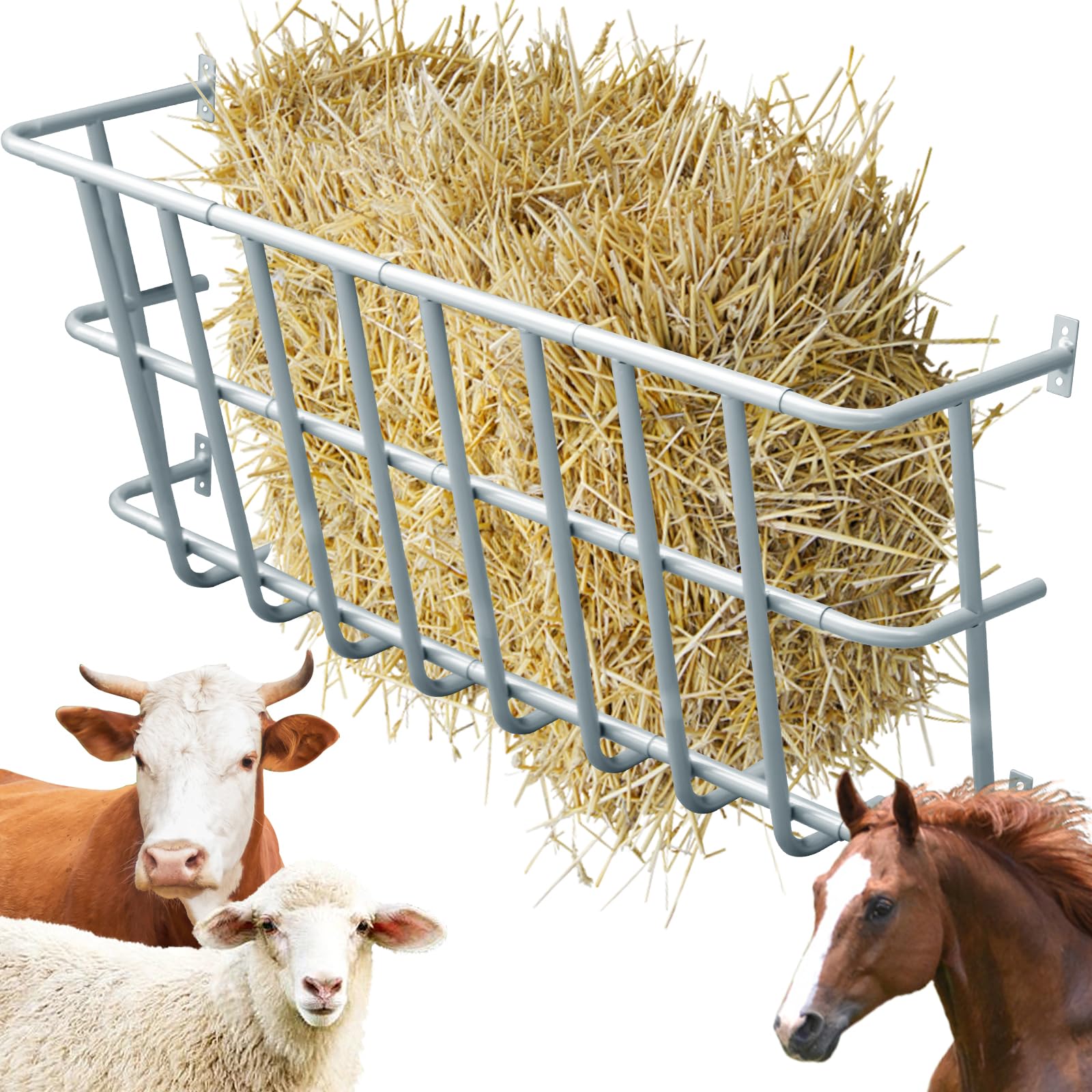 Amazon.com: Yuccaliao Wall Hay Feeder Rack,45 Gallon Large Capacity Hay ...