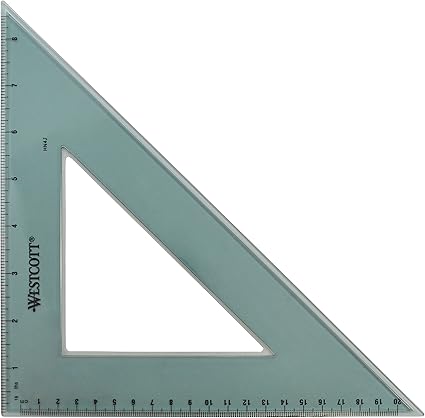 Amazon.com : Westcott Triangular Scale (KT-85), Clear : Triangle Ruler ...