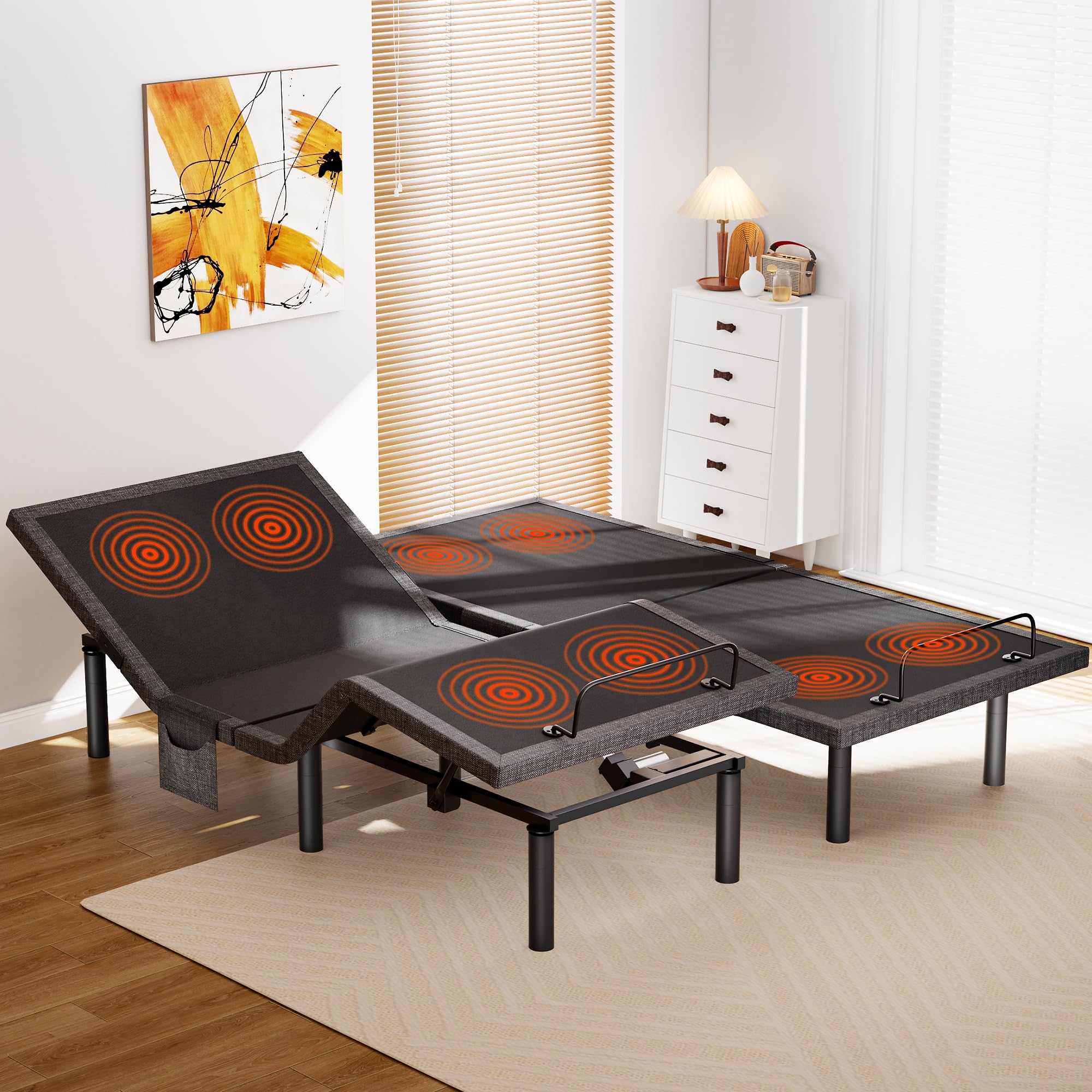 Amazon.com: AMADA HOMEFURNISHING Adjustable Bed Frame with Massage ...