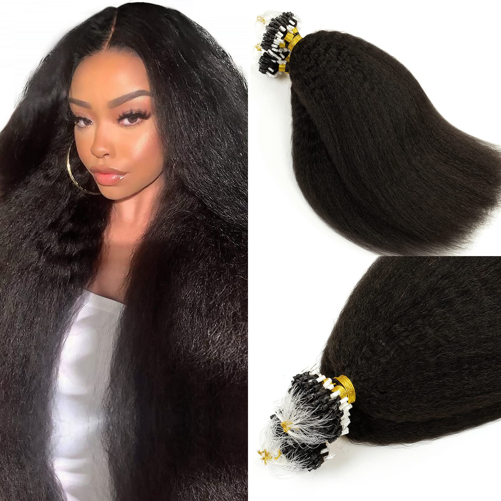 Snapklik.com : hair Microlink Hair Extensions Real Human Hair Yaki ...