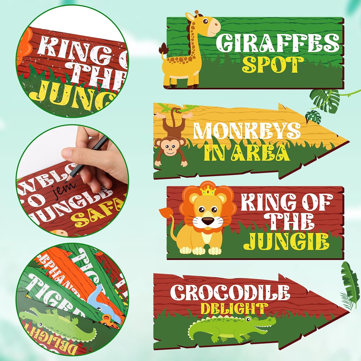 20 Jungle Safari Animal Signs for Kids Theme Party y Chile | Ubuy