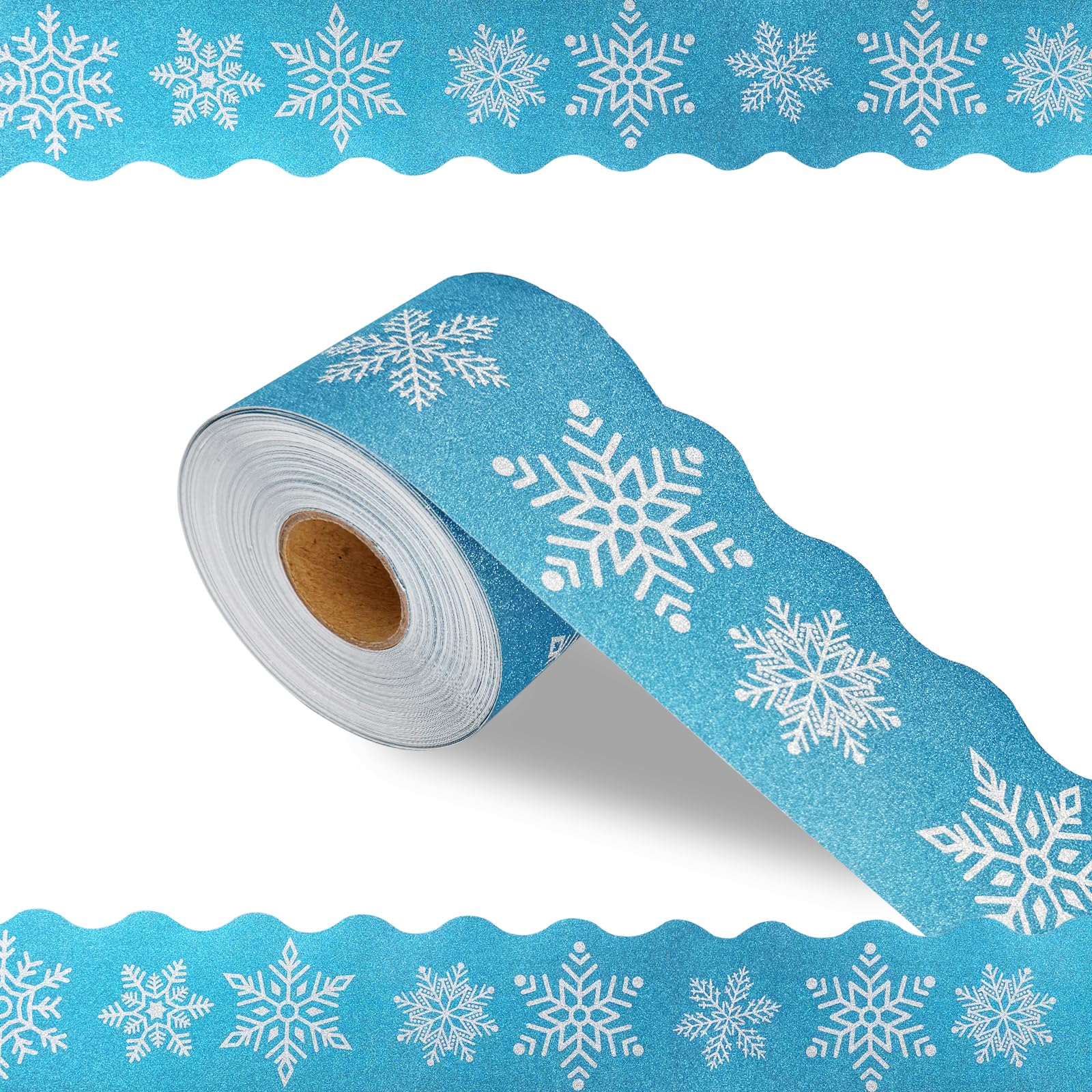 Snapklik.com : 65 Feet Winter Snowflake Bulletin Board Borders, Shine ...