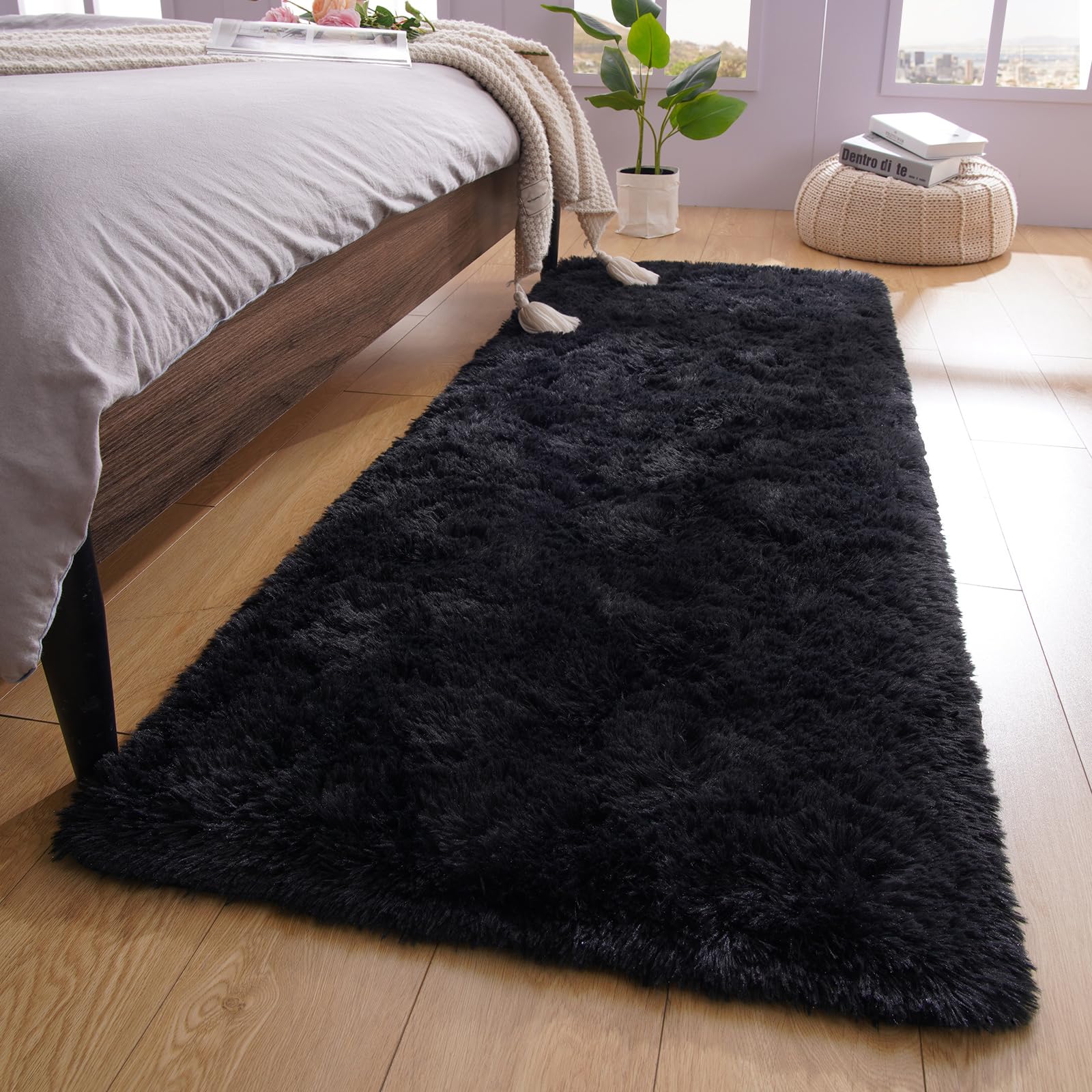 Amazon.com: YJ.GWL Fluffy Runner Rugs for Bedroom Living Room Soft Shag ...