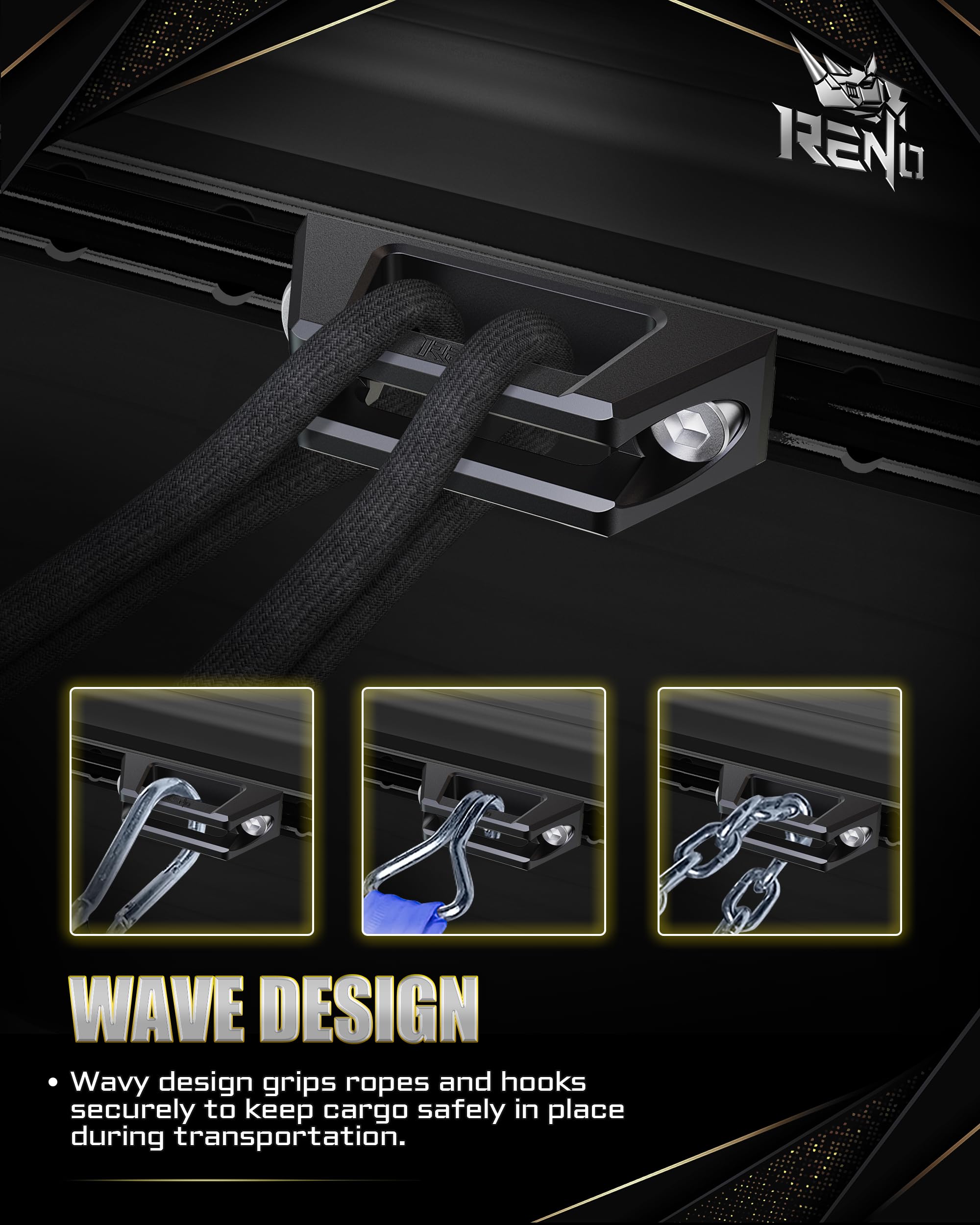 Snapklik.com : RENO Maverick Tie Down Anchors, Bed Rail Cleats For ...